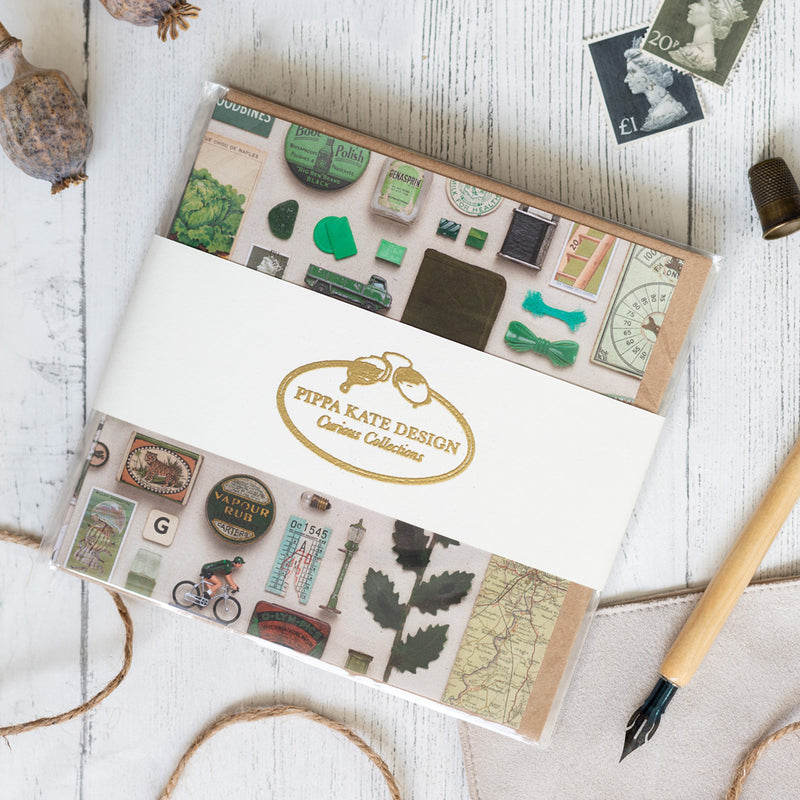 Green Vintage Patterned Eco-friendly Greetings Card